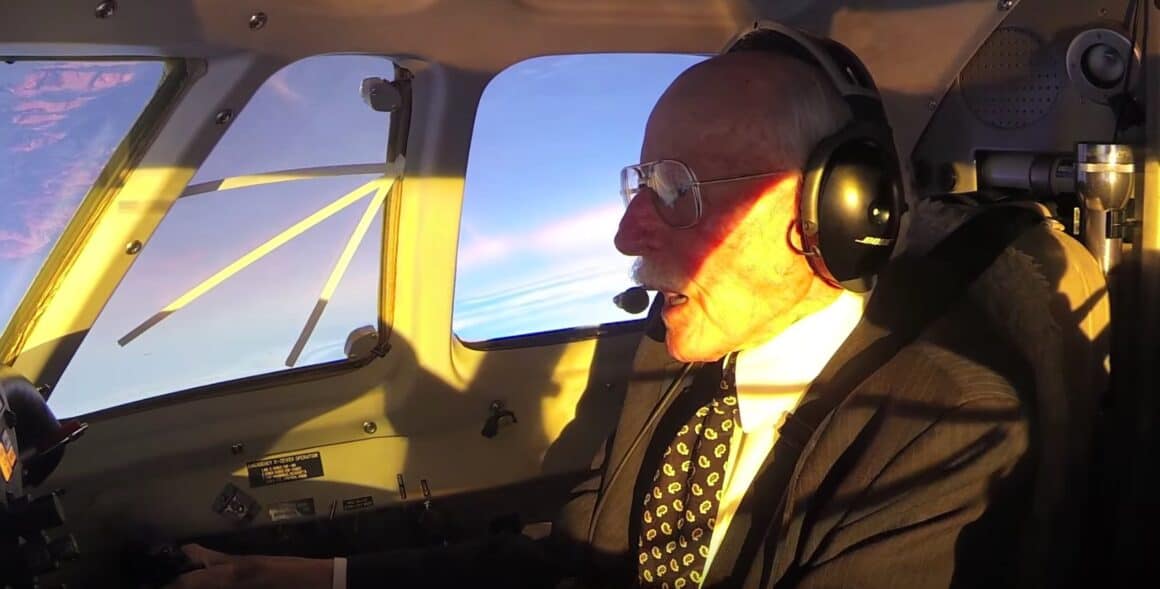 Legendary Pilot Bob Hoover Flies One Last Roll Over Edwards in a Saberliner