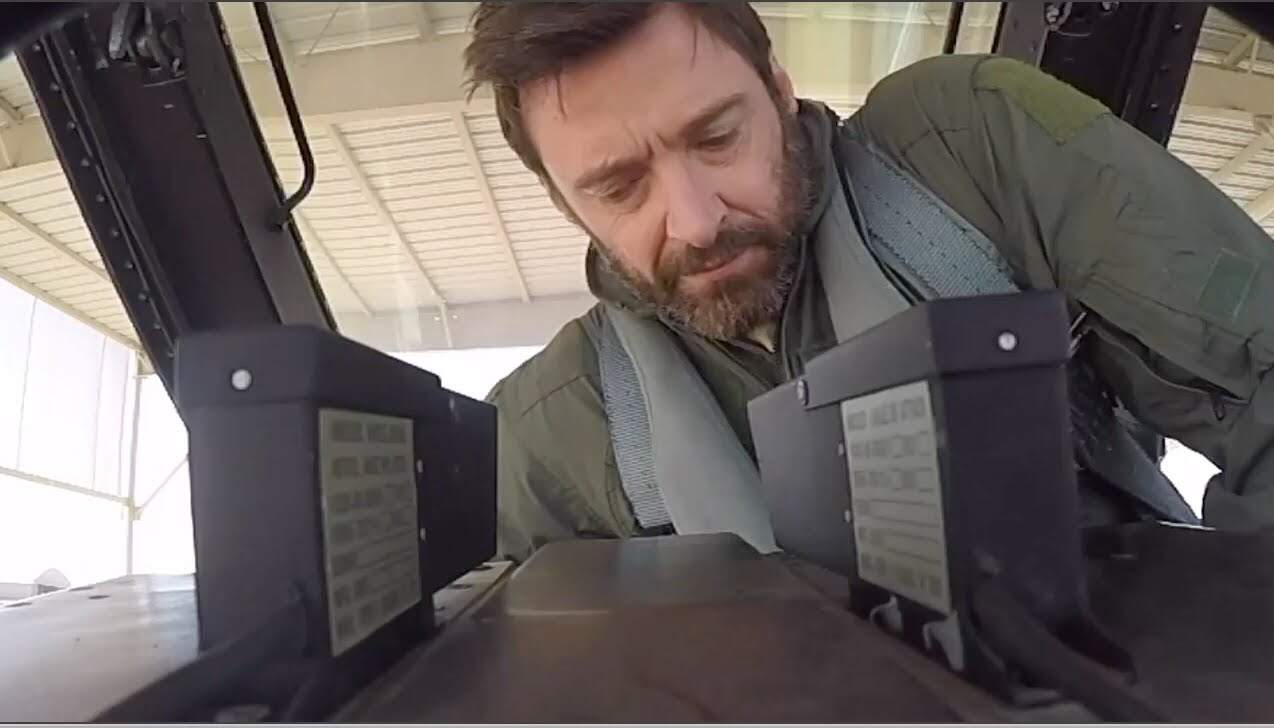 Wolverine Takes Flight In An F-16 Jet