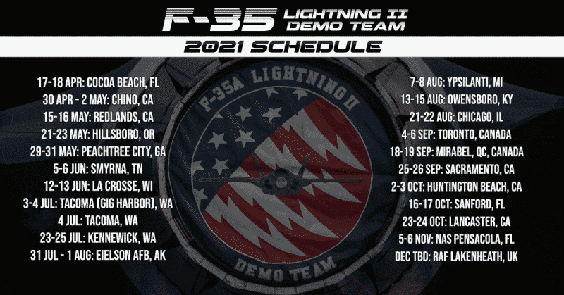 Air Force Jet Teams Announce 2021 Airshow Schedules