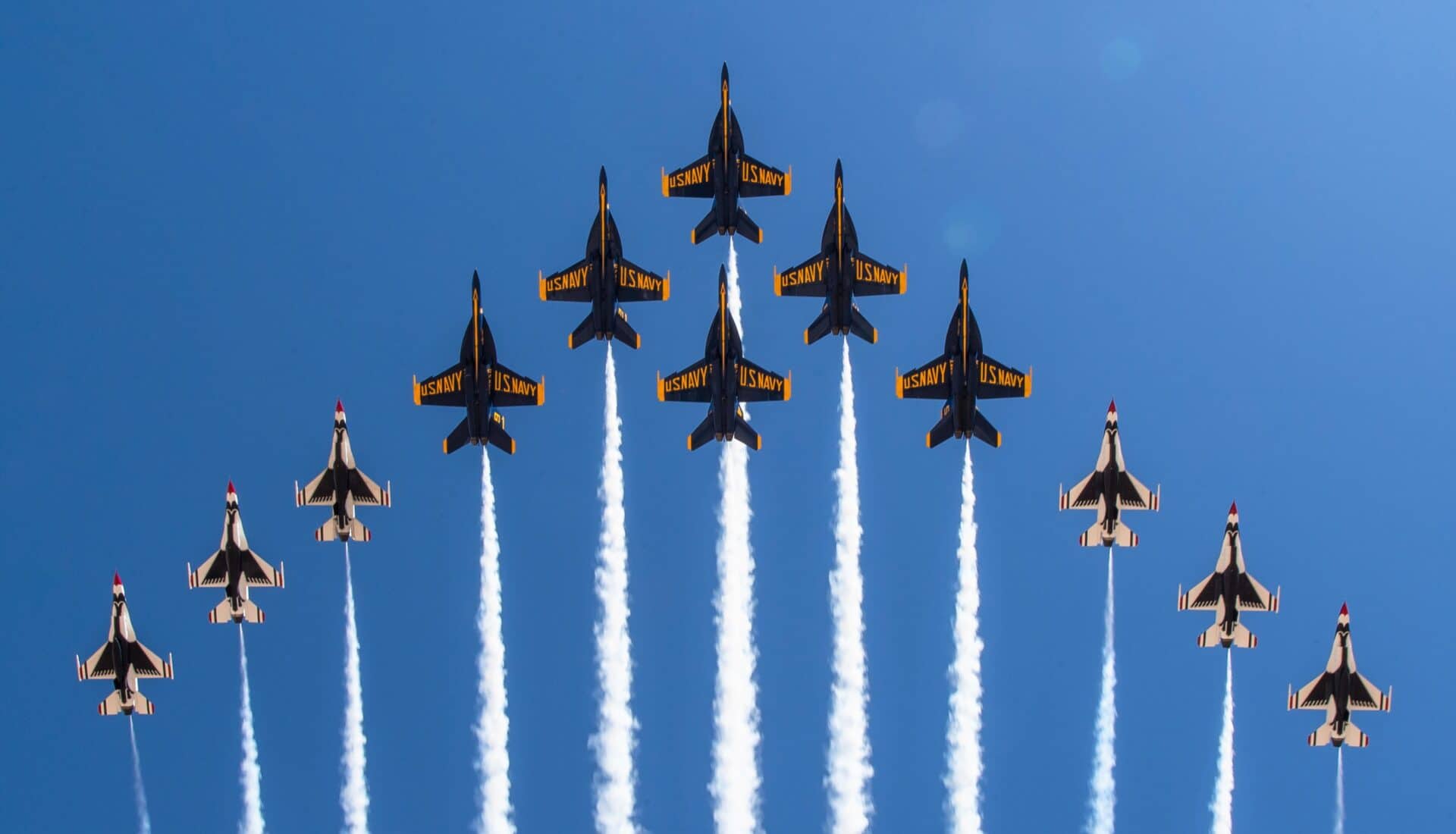 When The Blue Angels Sent The Thunderbirds To An Aircraft Carrier