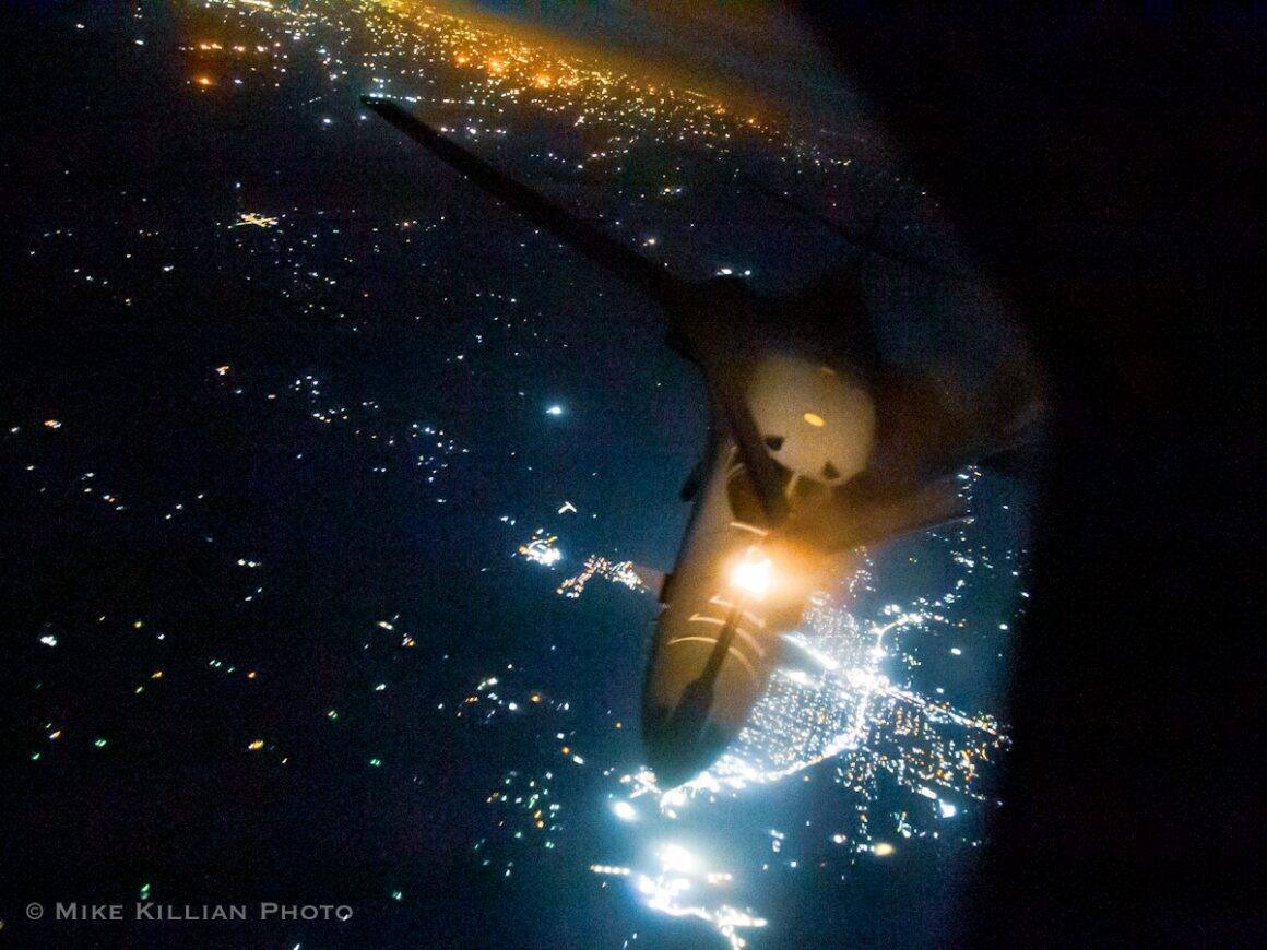 Watch B-1 Bombers Do Aerial Refueling In Night Vision