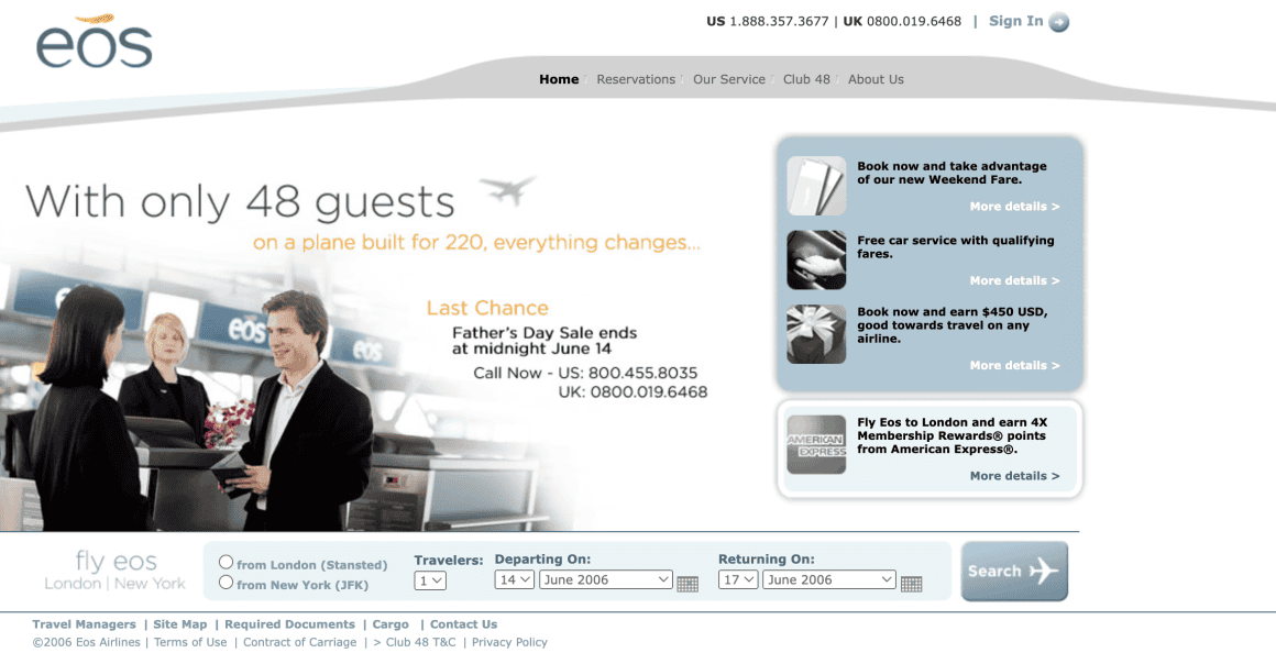 Eos: The Airline For The Classy New York Businessman
