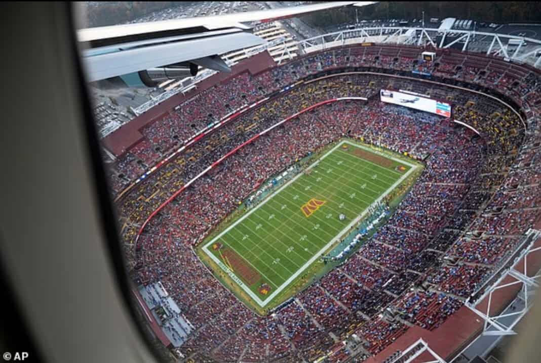 Low And Loud: Epic Air Force One Flyover Wows 65,000 NFL Fans In Washington